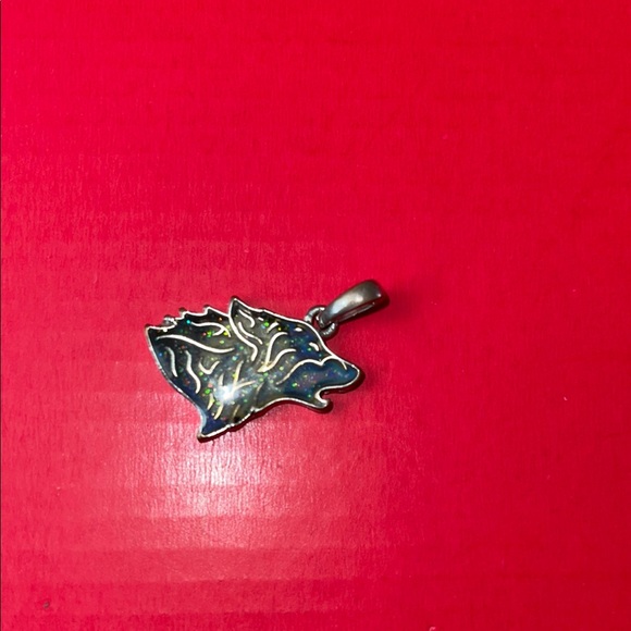 Jewelry | Wolf Pendant Charm In Silver And Black | Poshmark